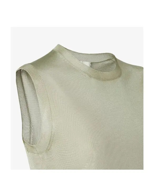 Fendi Sleeveless Ribbed Trim Top