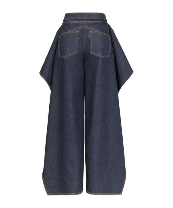 Alaïa Ruffled Wide-leg Jeans - Black