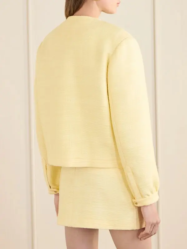 BLAZÉ MILANO Cotton-blend Cropped Jacket With Padded Shoulders