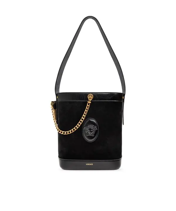 Versace Pivot Small Bucket Bag - Black