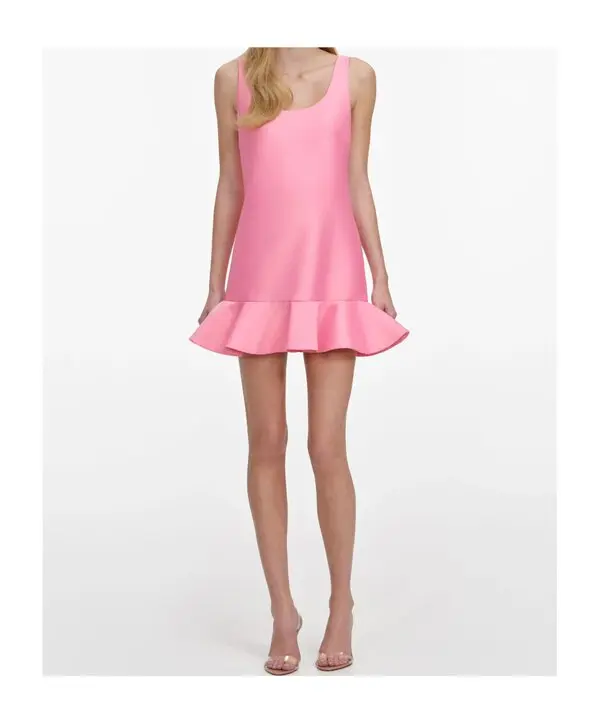 SELF-PORTRAIT Taffeta Mini Dress With Ruffled Hem