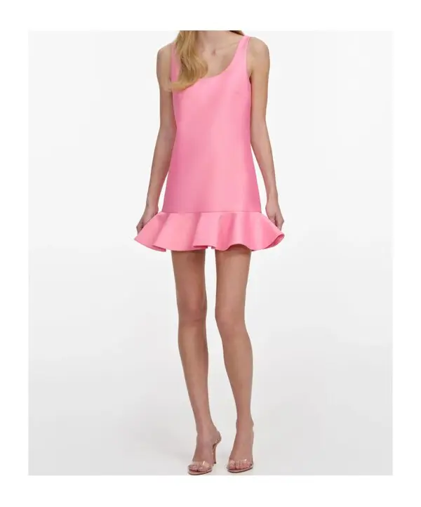 SELF-PORTRAIT Taffeta Mini Dress With Ruffled Hem