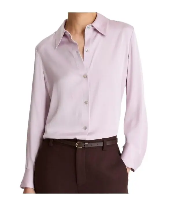 Vince Collared Long-sleeved Shirt - Iris Quartz