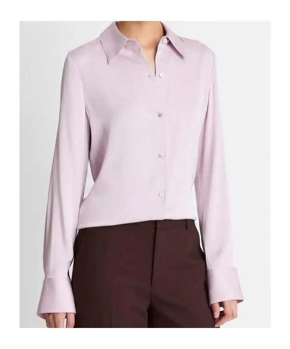 Vince Collared Long-sleeved Shirt - Iris Quartz