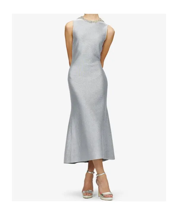 Alexander McQueen Chain Mail Embroidery Midi Dress