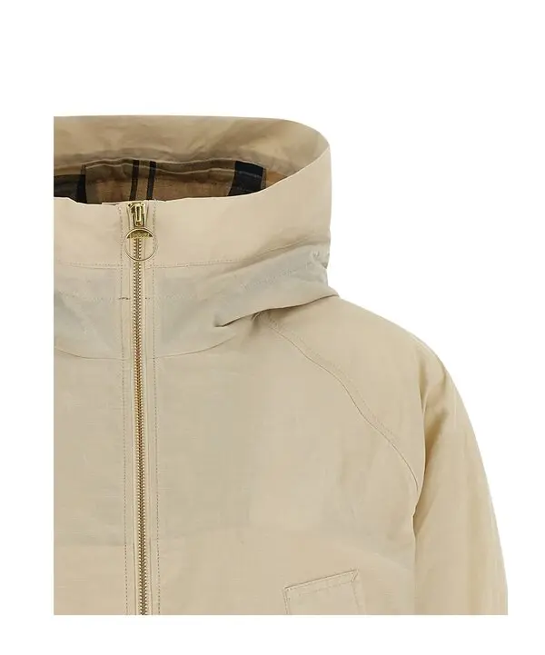 Barbour Middlemarch Showerproof Jacket With Plaid Lining And Zip Closure - Nude