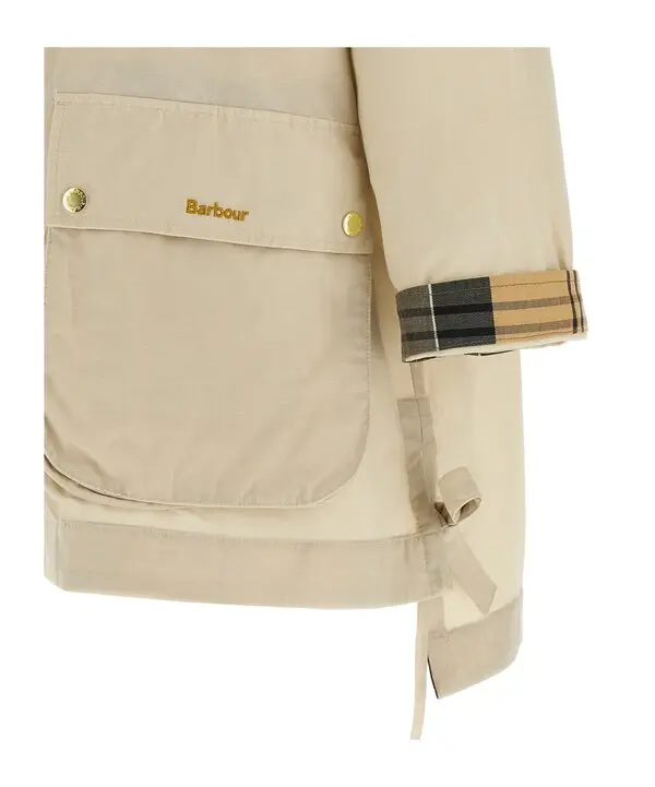 Barbour Middlemarch Showerproof Jacket With Plaid Lining And Zip Closure - Nude