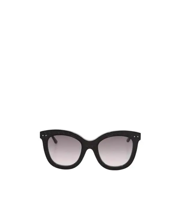 Bottega Veneta Logo Detail Cat Eye Sunglasses - Black