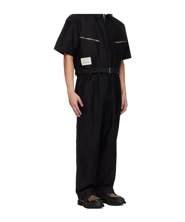 SONG FOR THE MUTE Short-sleeve Zip-up Jumpsuit