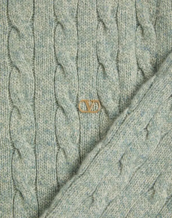 Valentino Garavani Cable-knit Wool Vlogo Sweater
