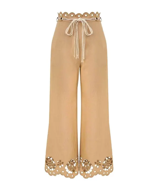 Zimmermann Awaken Embroidered Kick Flare Trousers
