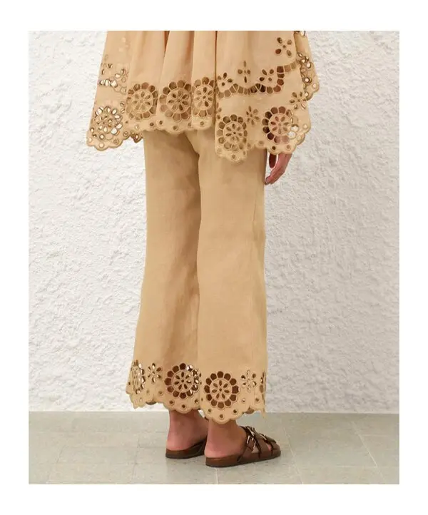 Zimmermann Awaken Embroidered Kick Flare Trousers