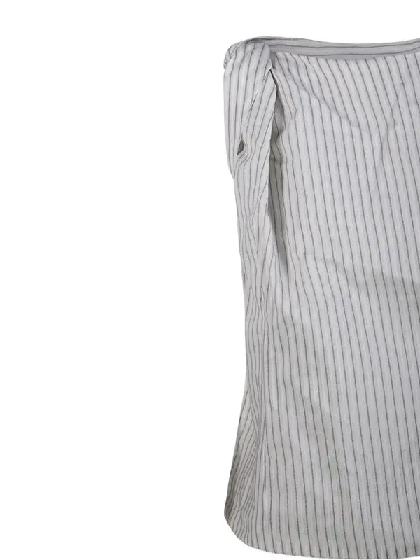 RÓHE Sleeveless Draped Stripe Top