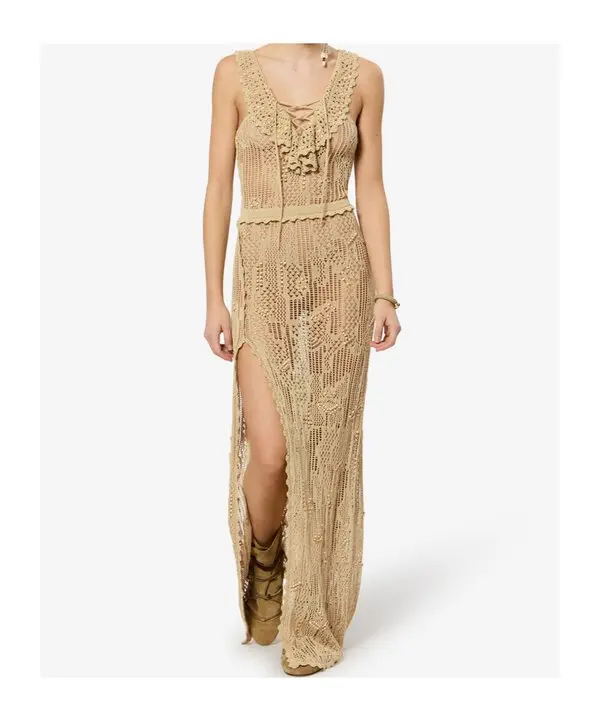 Isabel Marant Étoile Ornella Beaded Crochet Maxi Dress