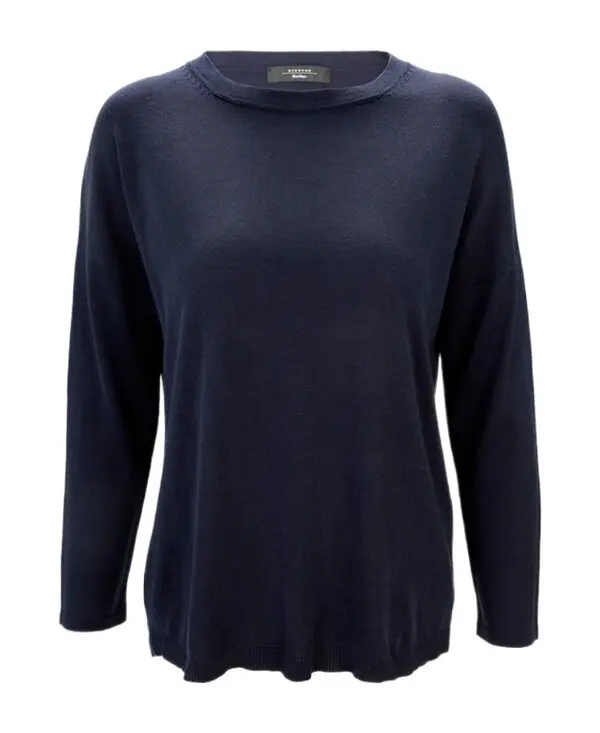 Max Mara Round Neck Long-sleeved Pullover - Blue