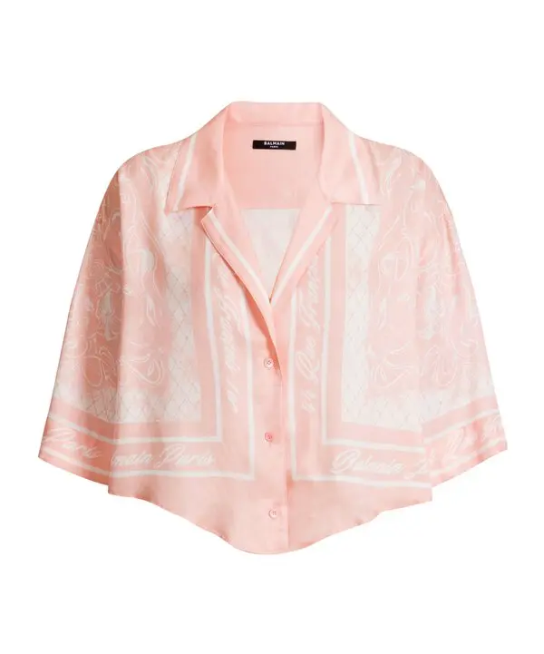 Balmain Printed Foulard Short-sleeve Shirt - Pink