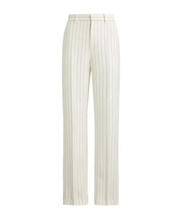 Polo Ralph Lauren Pinstriped Tailored Trousers - White