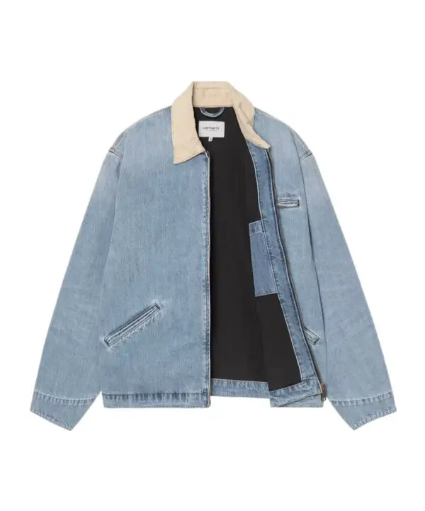 Carhartt Work In Progress Denim Jacket With Contrast Collar - Blue