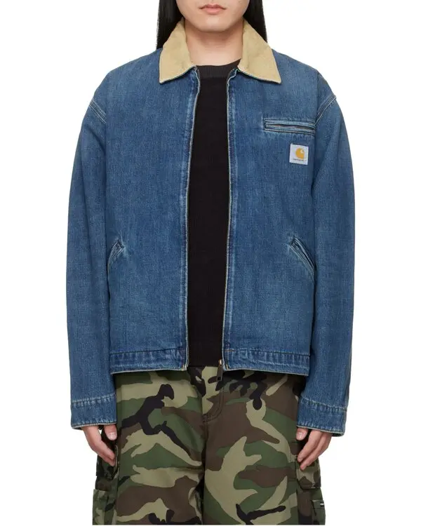 Carhartt Work In Progress Denim Jacket With Contrast Collar - Blue