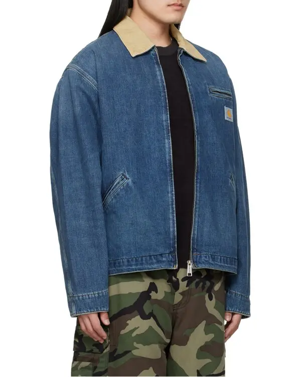 Carhartt Work In Progress Denim Jacket With Contrast Collar - Blue