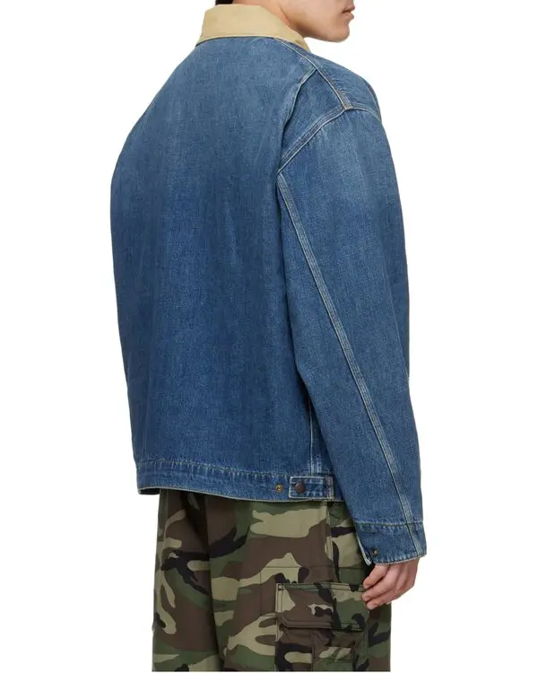 Carhartt Work In Progress Denim Jacket With Contrast Collar - Blue