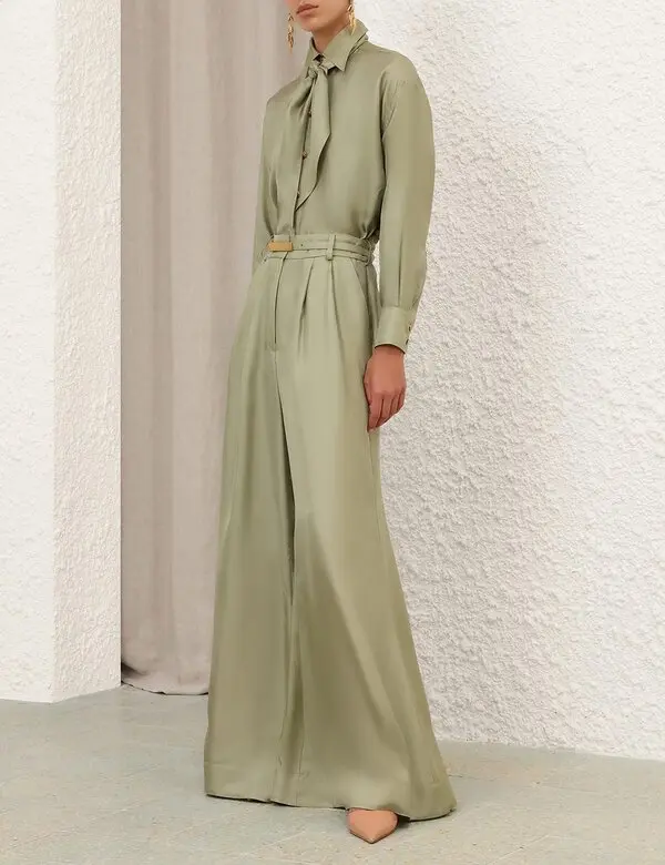 Zimmermann Wide Leg Tailored Belted Trousers