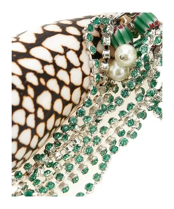 Dries Van Noten Beaded Shell Pendant Necklace