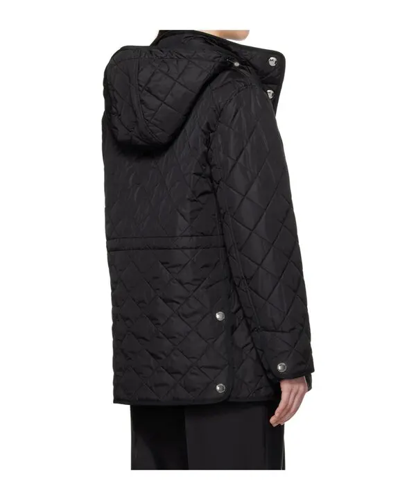 Burberry Diamond-quilted Drawstring Waist Hooded Jacket