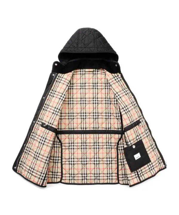 Burberry Diamond-quilted Drawstring Waist Hooded Jacket