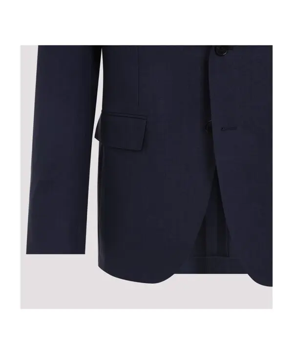 Zegna Oasi Linen Single-breasted Blazer - Blue Navy