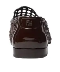 Fendi Woven Slip-on Loafers With Ff Accessory