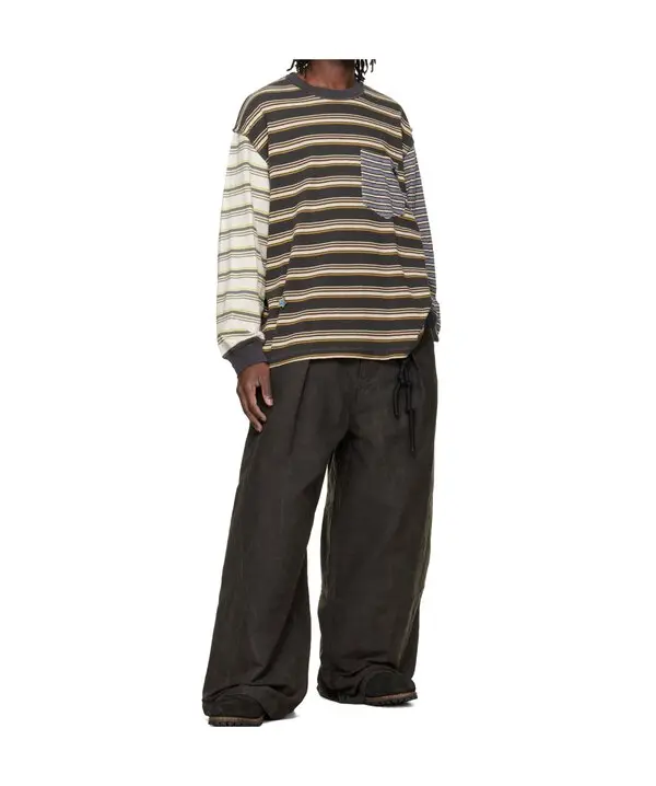 SONG FOR THE MUTE Oversized Crew Neck Pullover T-shirt - Multicolor