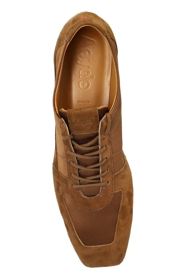 AeydĒ Lace-up Patchwork Low-top Sneakers - Brown