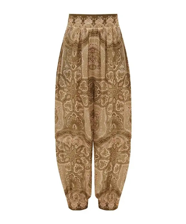 Zimmermann Printed Pleated Casual Pants - Brown