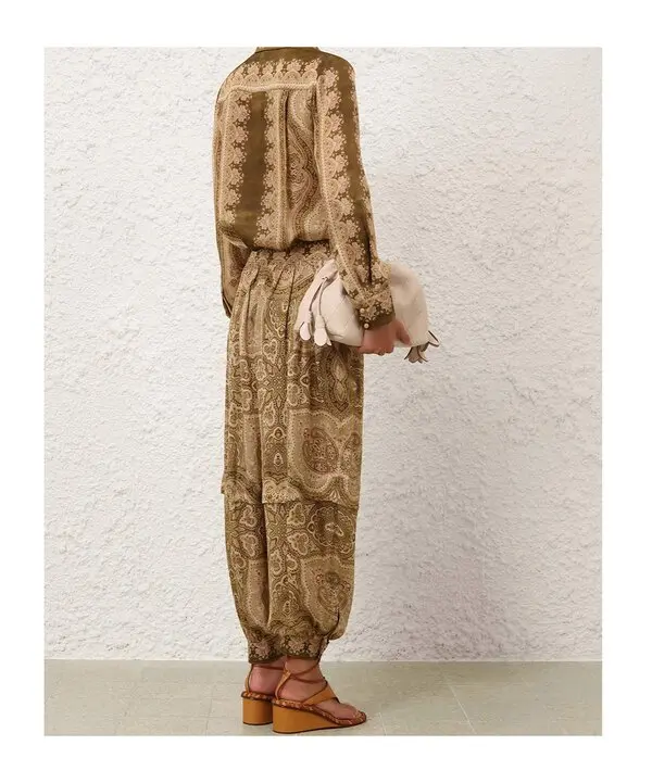 Zimmermann Printed Pleated Casual Pants - Brown