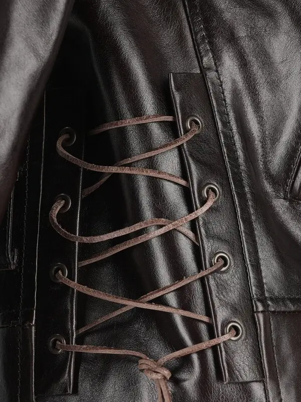 Saint Laurent Leather Lace-up Biker Jacket