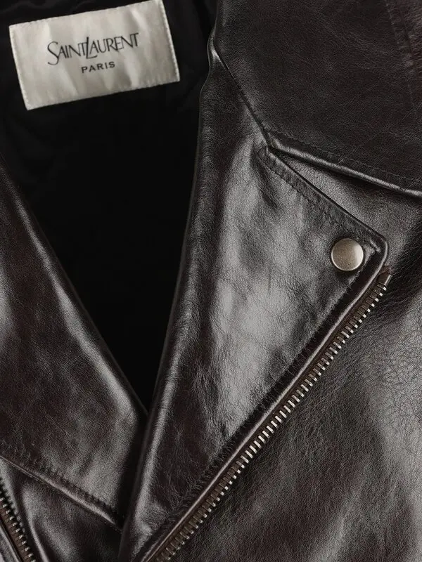 Saint Laurent Leather Lace-up Biker Jacket