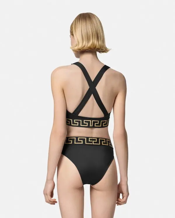 Versace Greca Border Cut-out Detailed Bikini Top