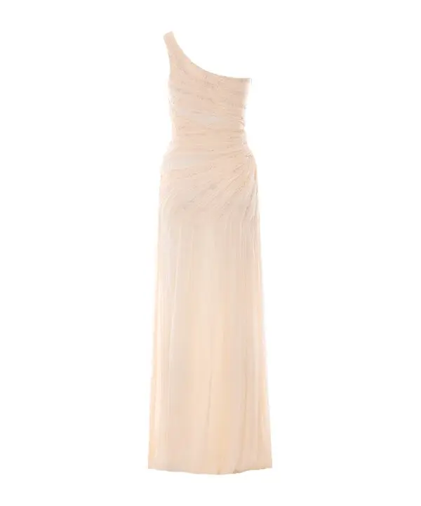 Elisabetta Franchi One-shoulder Draped Dress With Pleated Design
