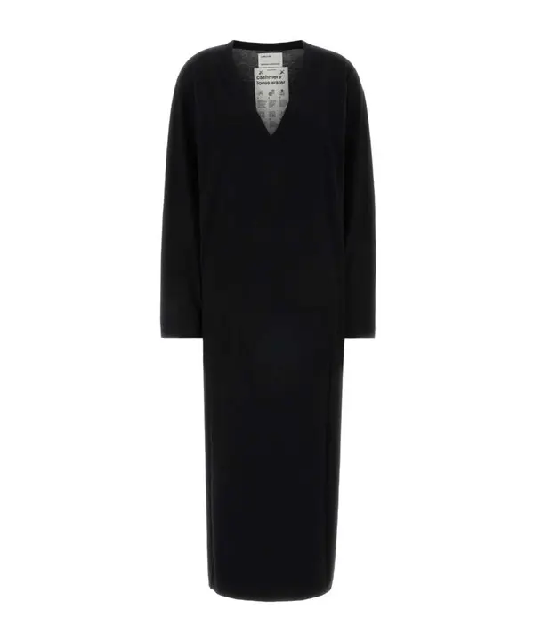 Extreme Cashmere Long Sleeve Ribbed V-neck Dress