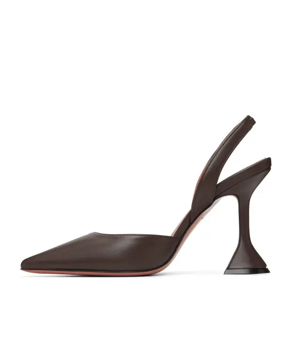 Amina Muaddi Holli 95 Sling Pointed-toe High-heeled Sandals - Brown