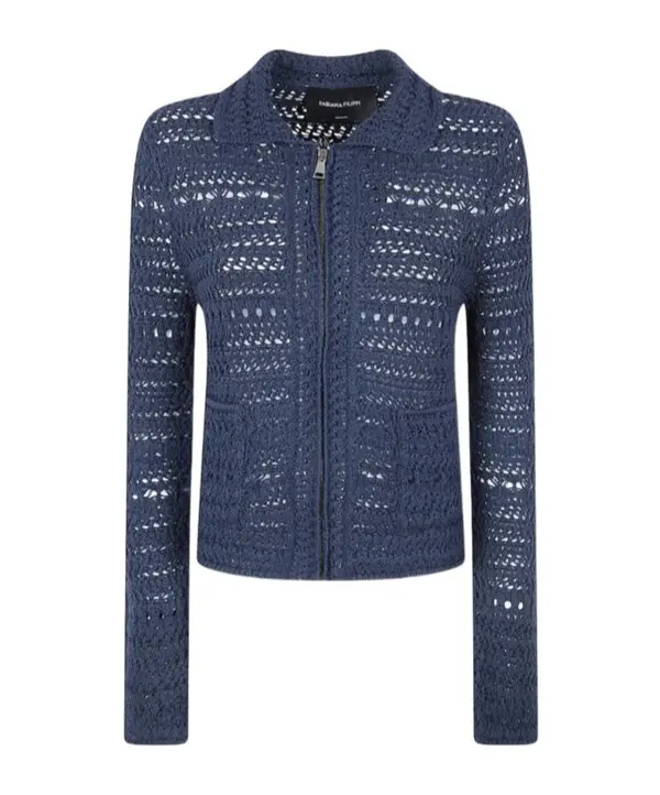 Fabiana Filippi Crochet Zip Knitted Jacket
