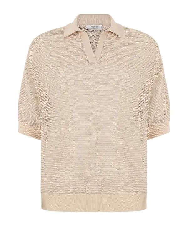 Peserico Textured Knit Polo Top
