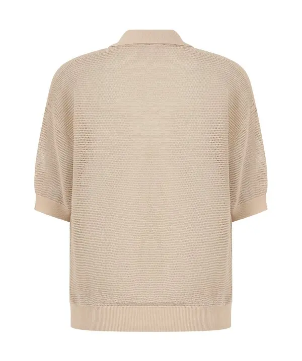 Peserico Textured Knit Polo Top