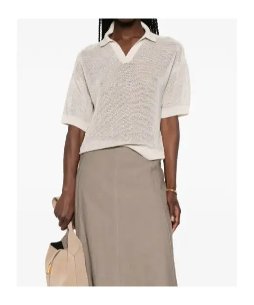Peserico Textured Knit Polo Top