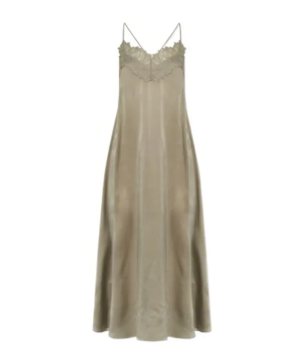 IRO PARIS Sleeveless Maxi Dress With Lace Trim - Nude