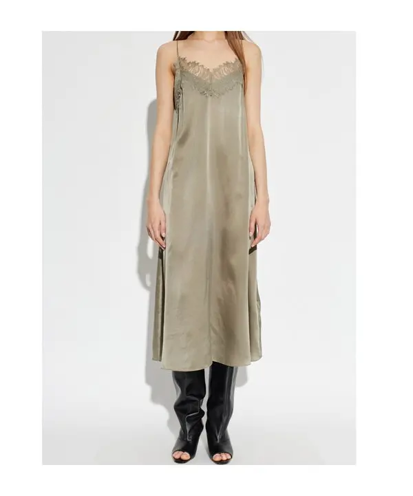 IRO PARIS Sleeveless Maxi Dress With Lace Trim - Nude