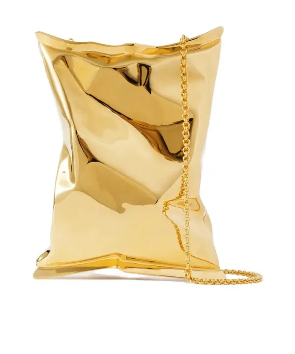 ANYA HINDMARCH Packet Gold-tone Clutch - Nude