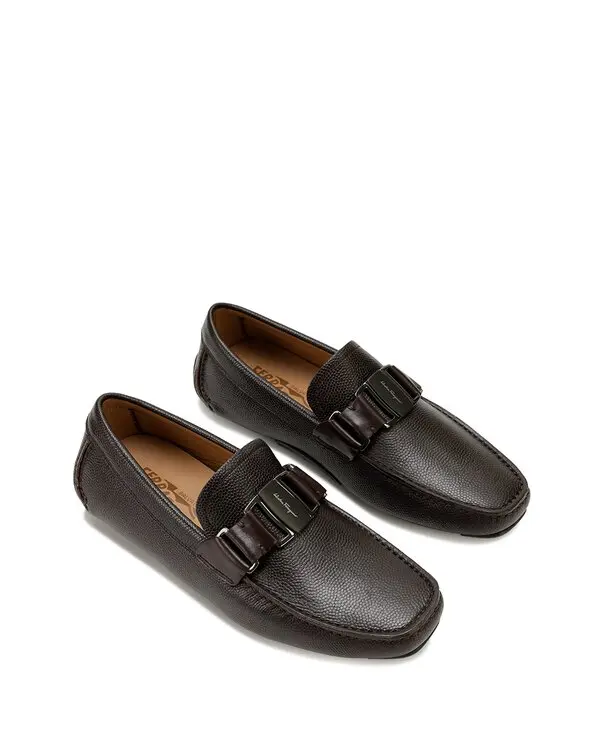 FERRAGAMO Logo Buckle Loafers - Black