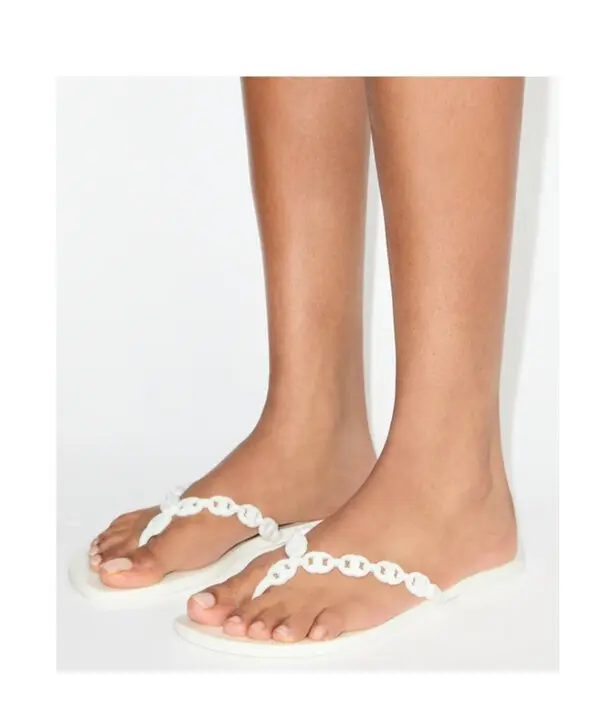 Tory Burch Gemini Link Jelly Flip-flops - White
